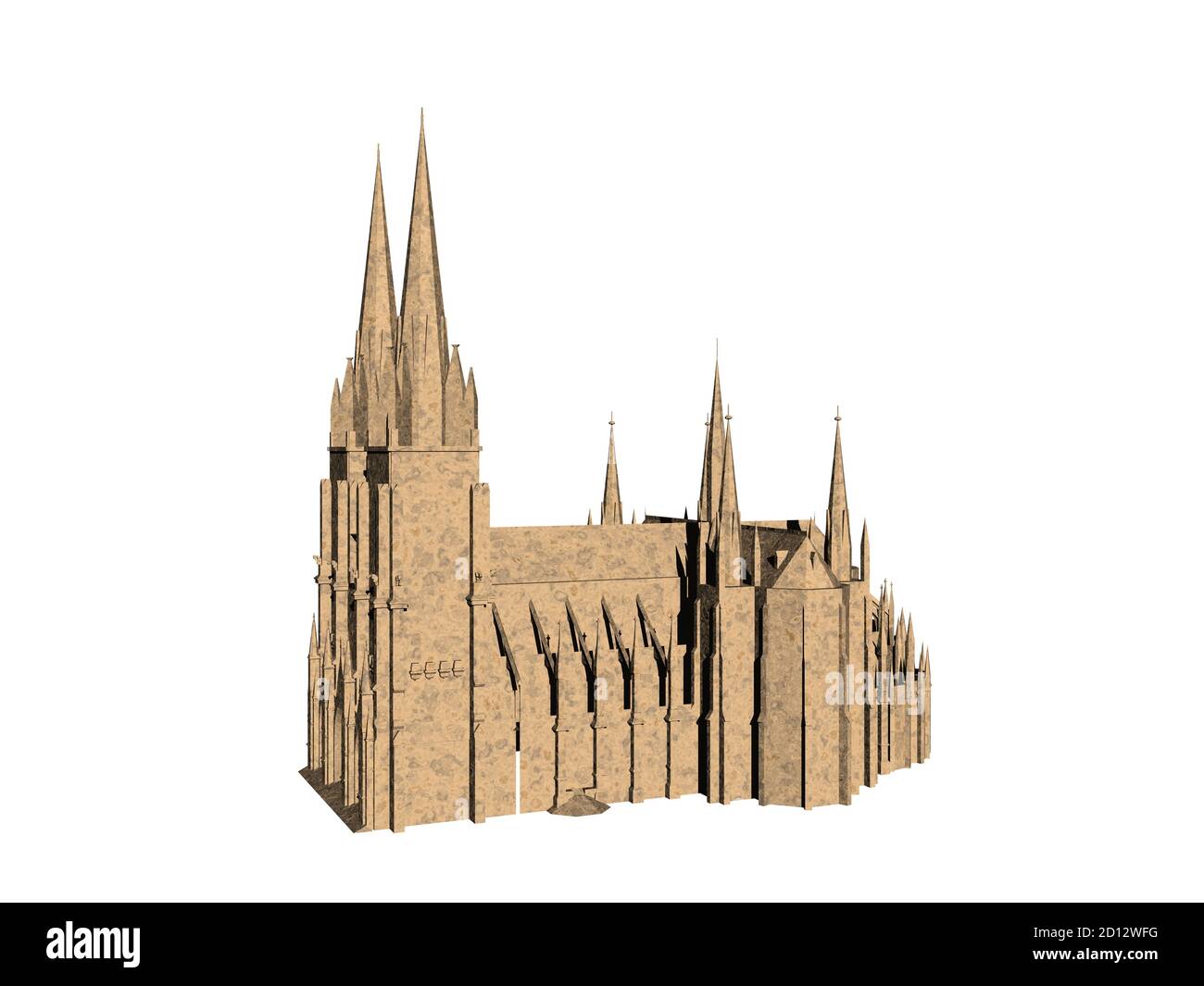 ancient cathedral with two towers Stock Photo - Alamy