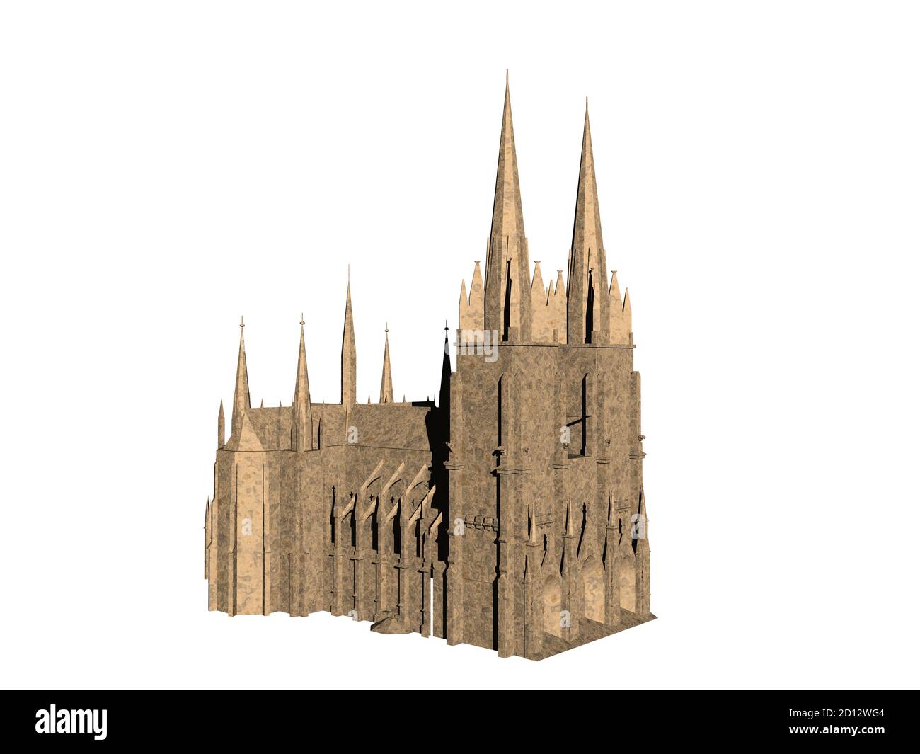 ancient cathedral with two towers Stock Photo - Alamy