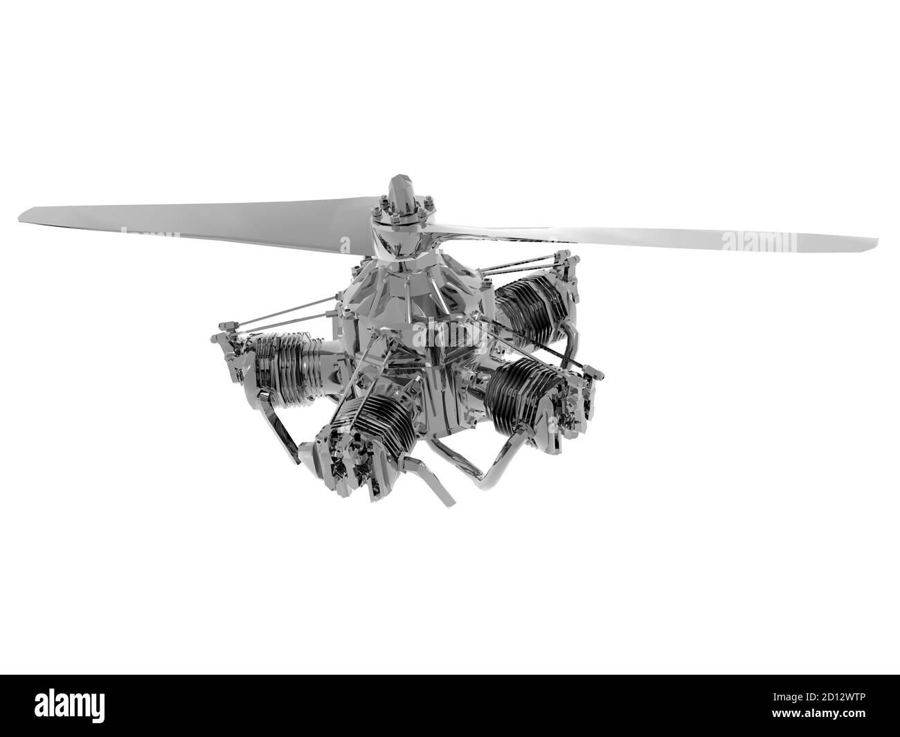 star-shaped steel airplane engine with propeller Stock Photo - Alamy
