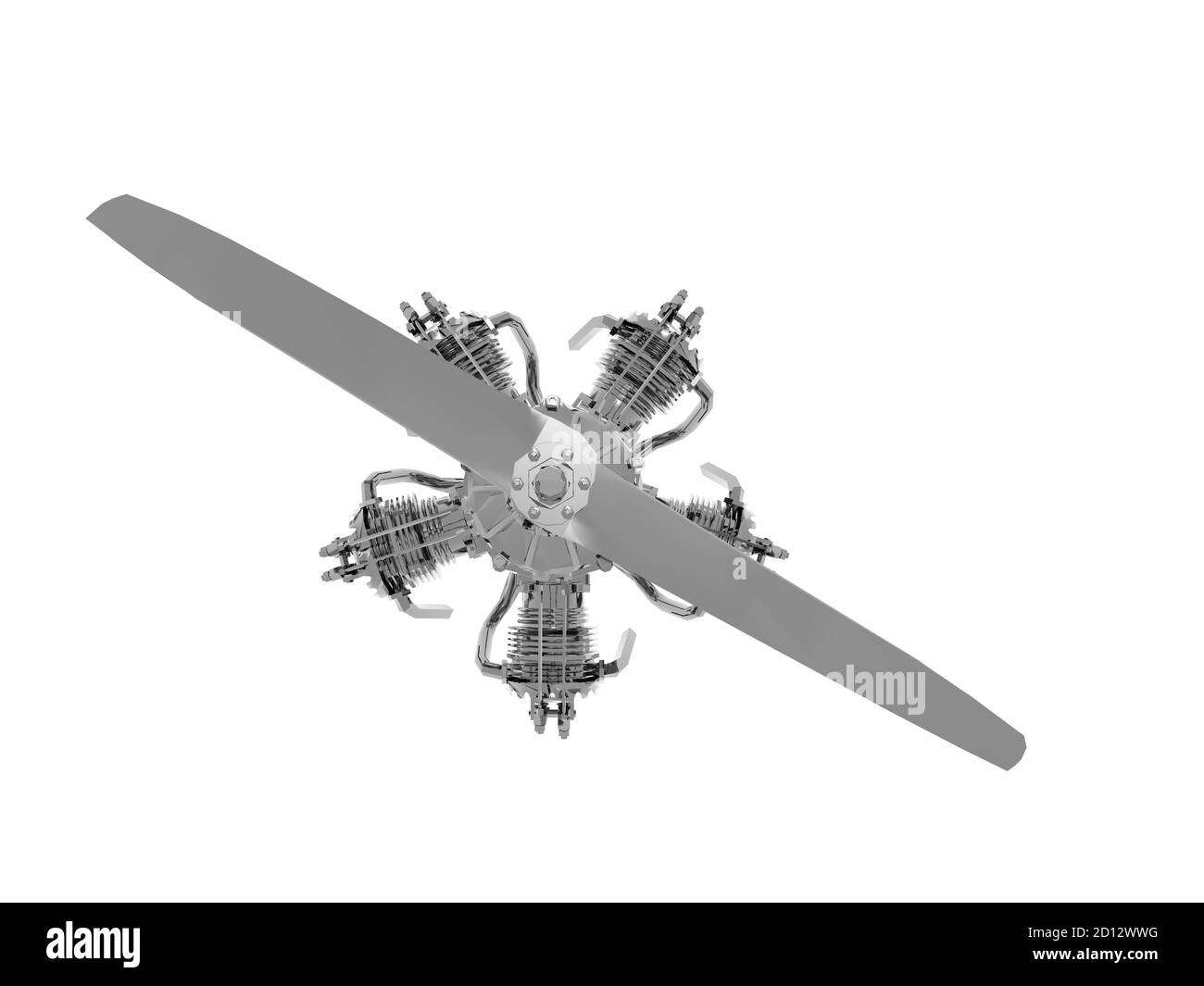 star-shaped steel airplane engine with propeller Stock Photo - Alamy