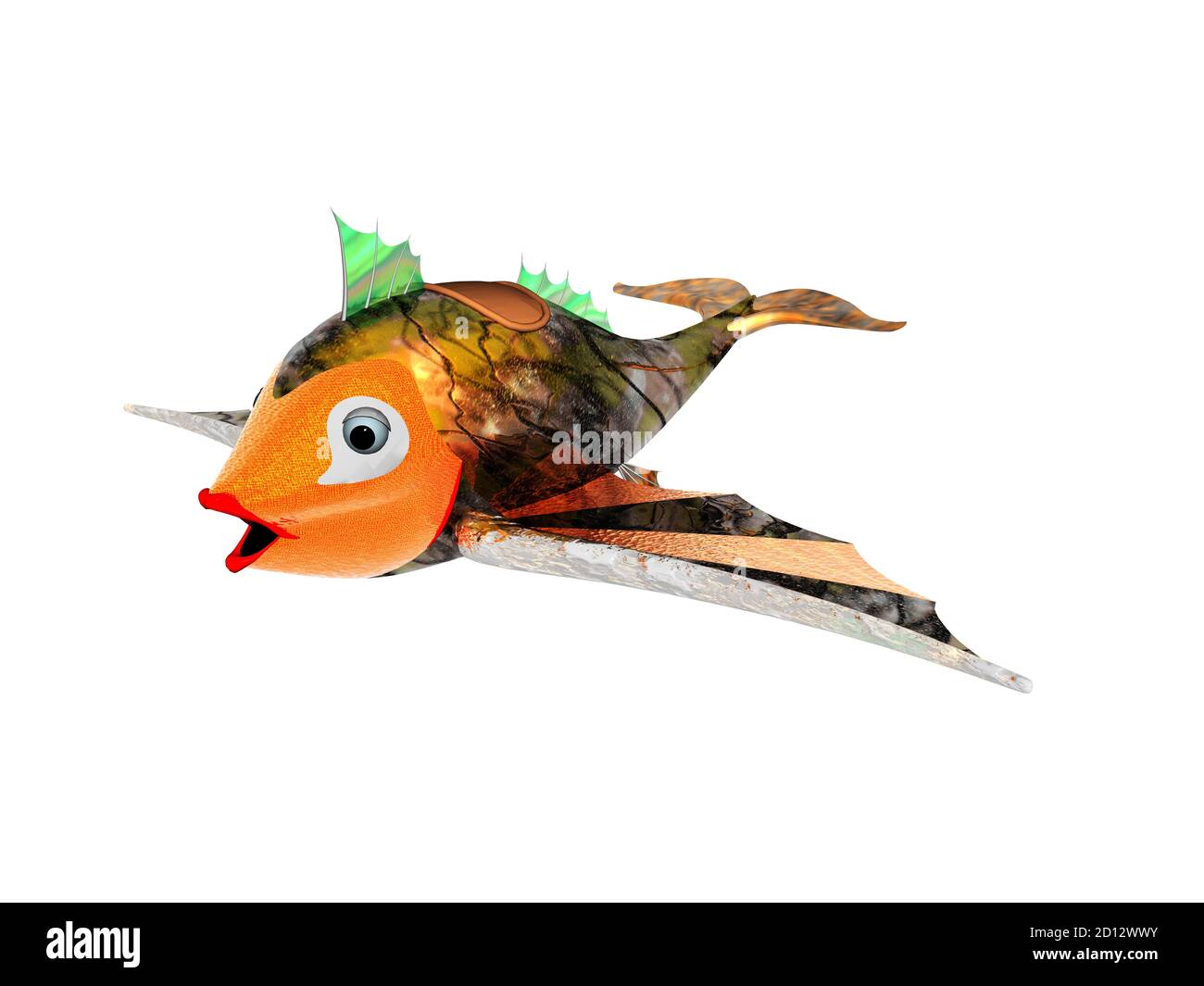 colorful flying cartoon fish Stock Photo - Alamy