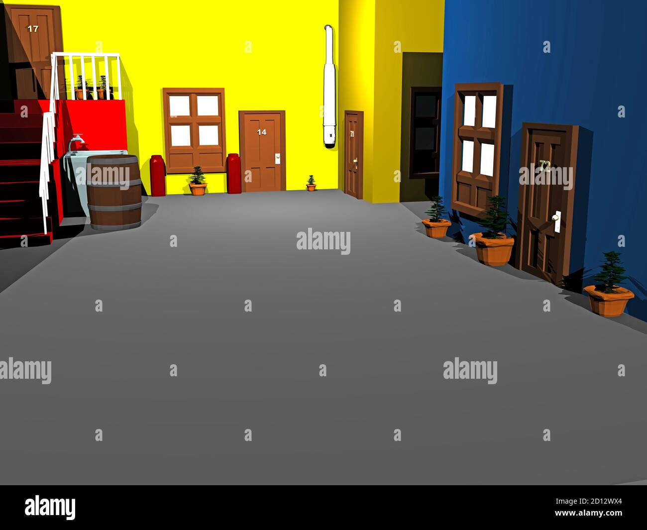 colorful courtyard in the house Stock Photo - Alamy