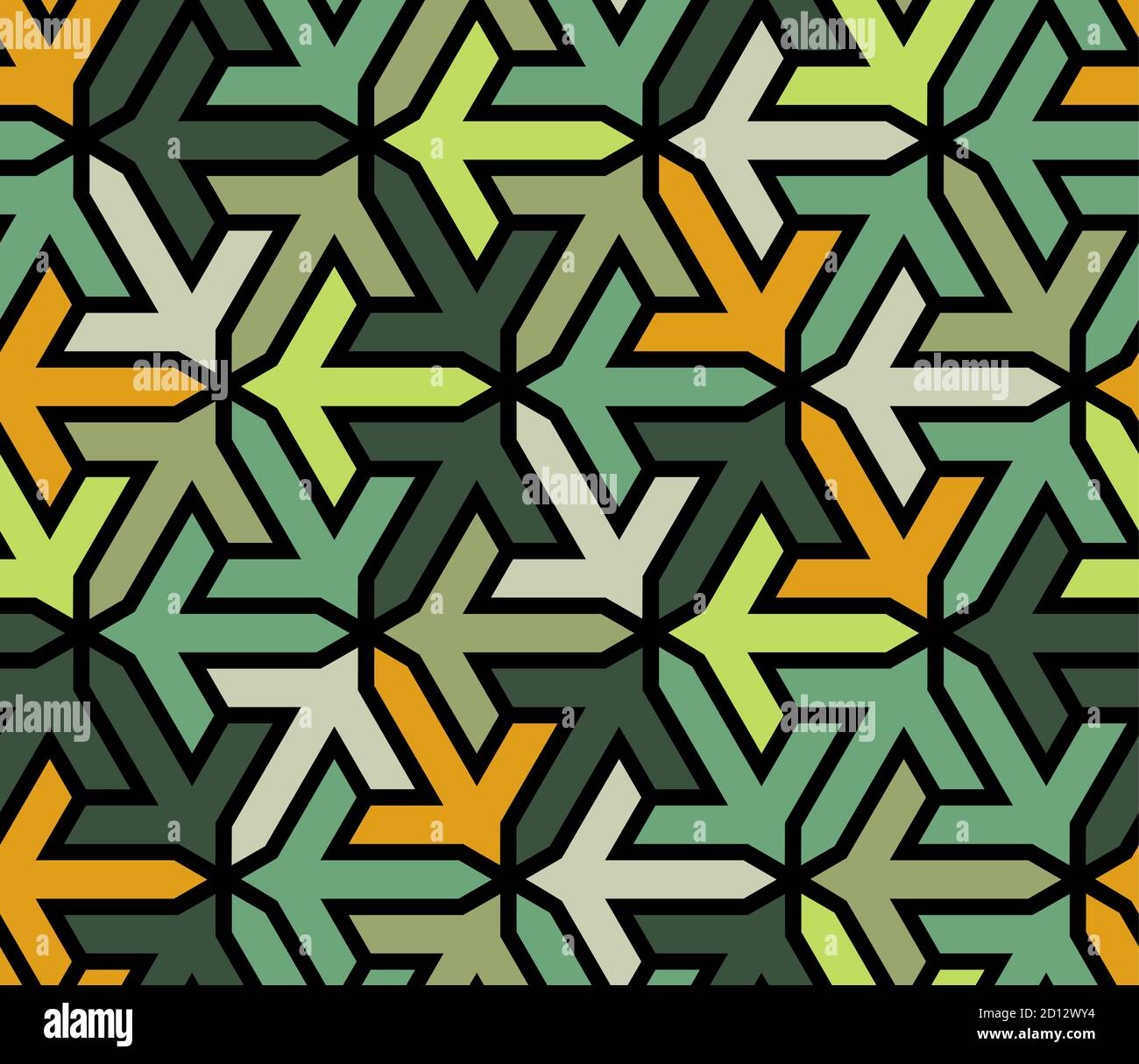 Green geometric islamic pattern with arrows. Color geometric arabic ...