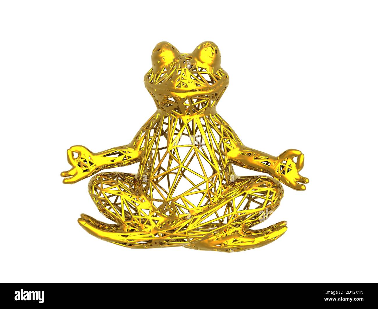 golden meditating zen frog Stock Photo - Alamy