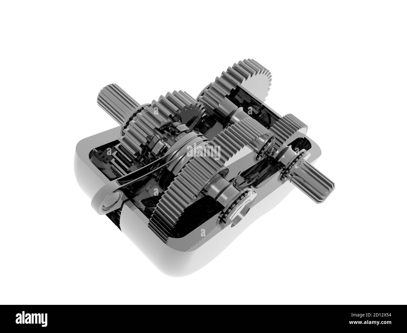 shiny silver metallic gears in the gearbox Stock Photo - Alamy