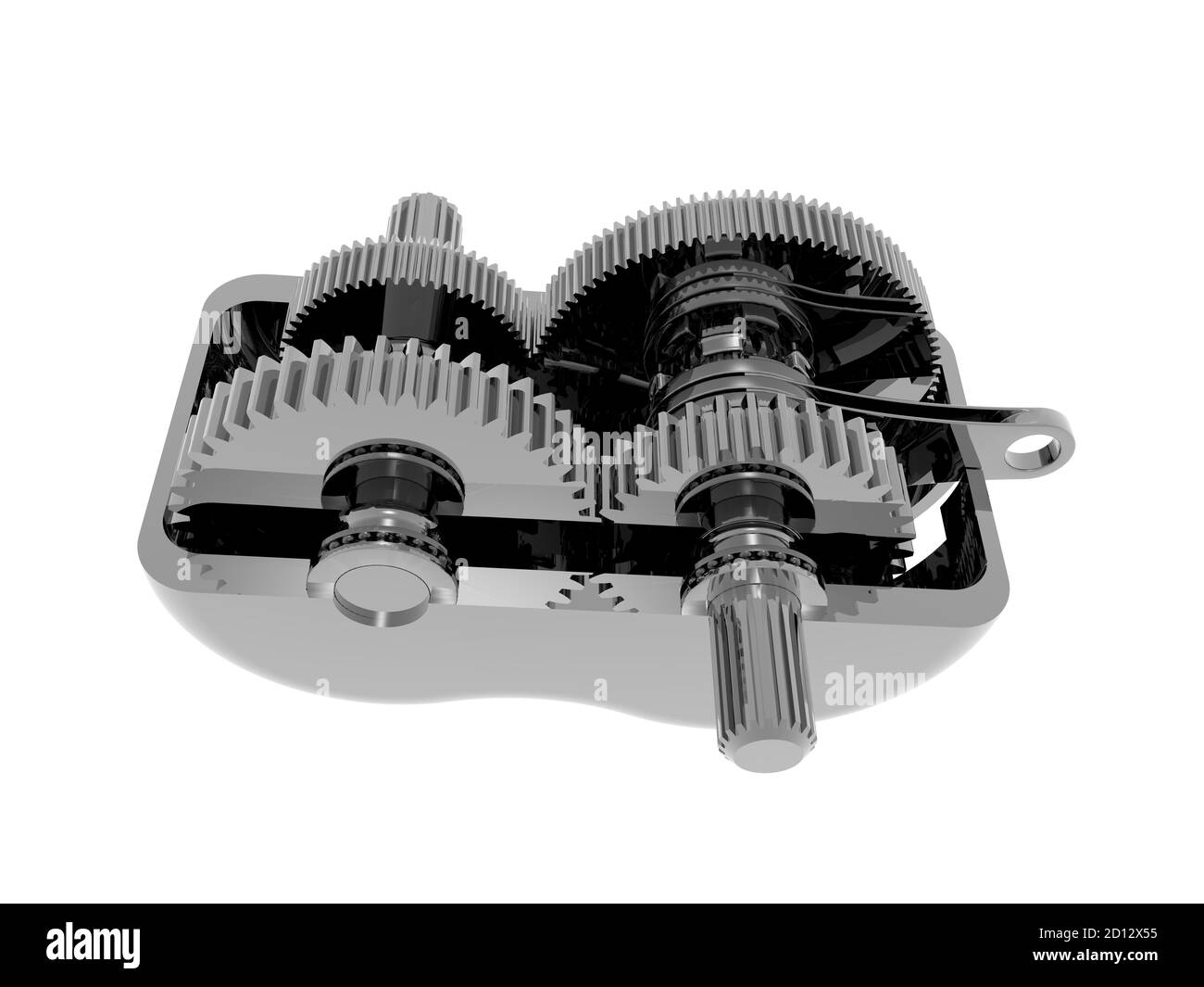 shiny silver metallic gears in the gearbox Stock Photo - Alamy
