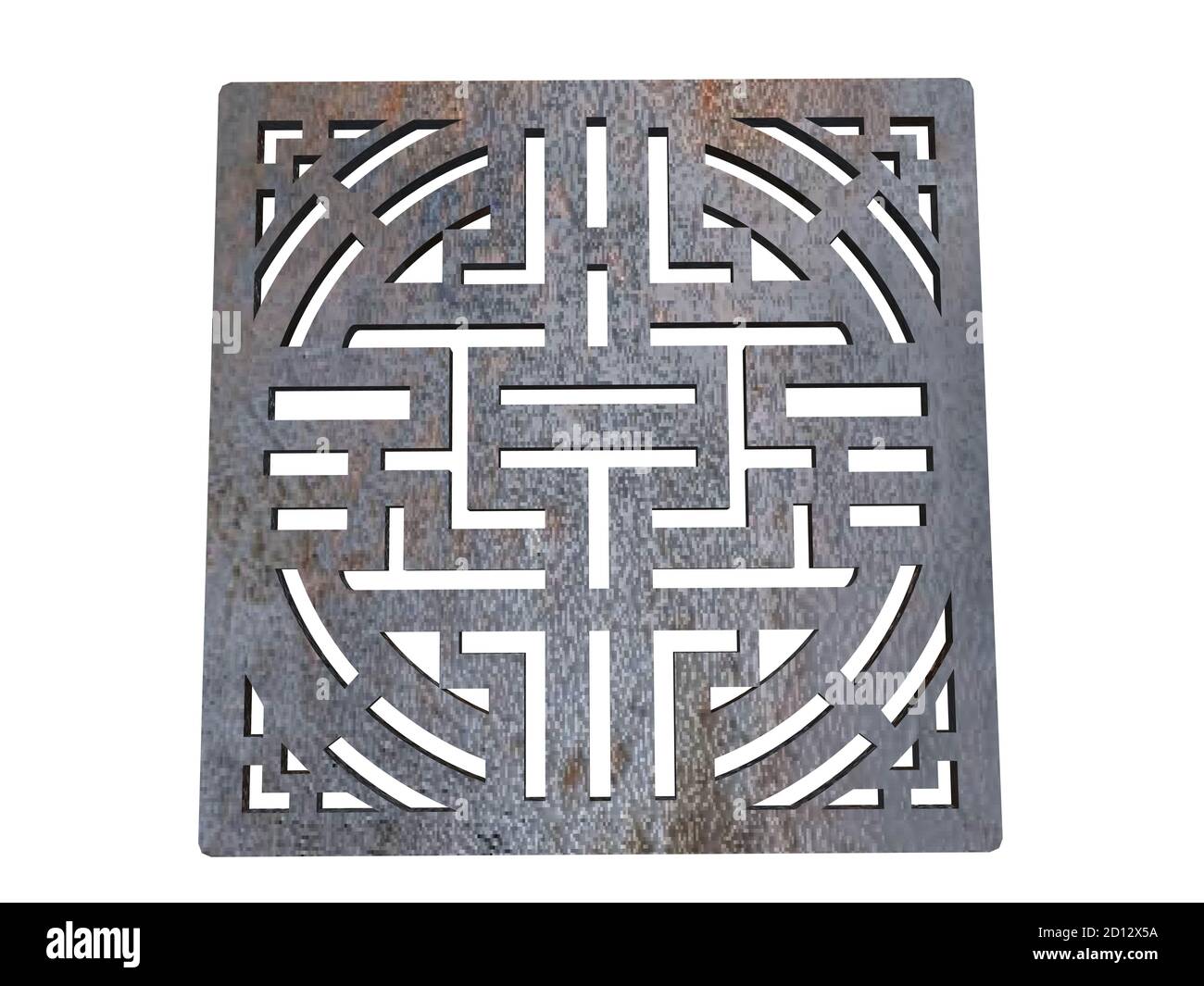 old square manhole cover with decorations Stock Photo - Alamy