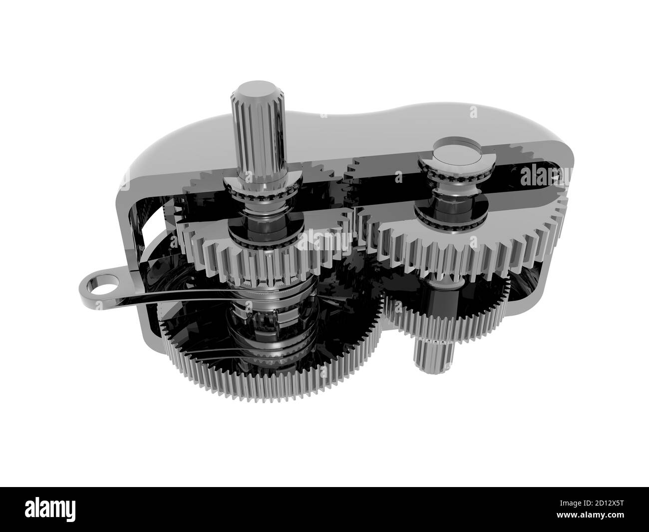 shiny silver metallic gears in the gearbox Stock Photo - Alamy