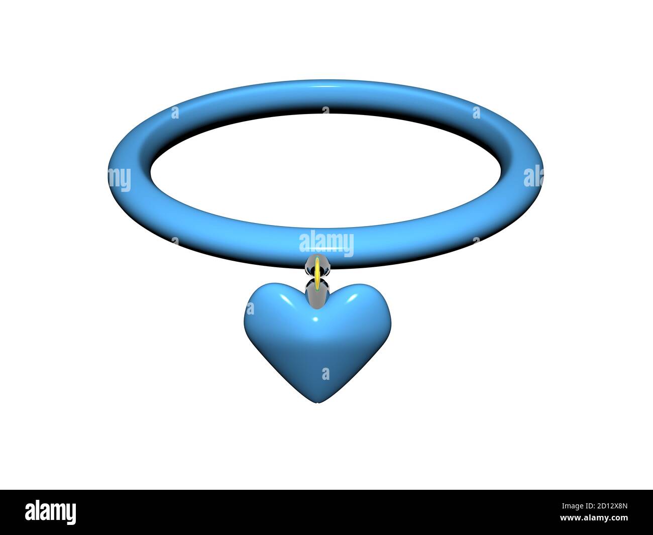 shiny blue collar with heart pendant Stock Photo - Alamy