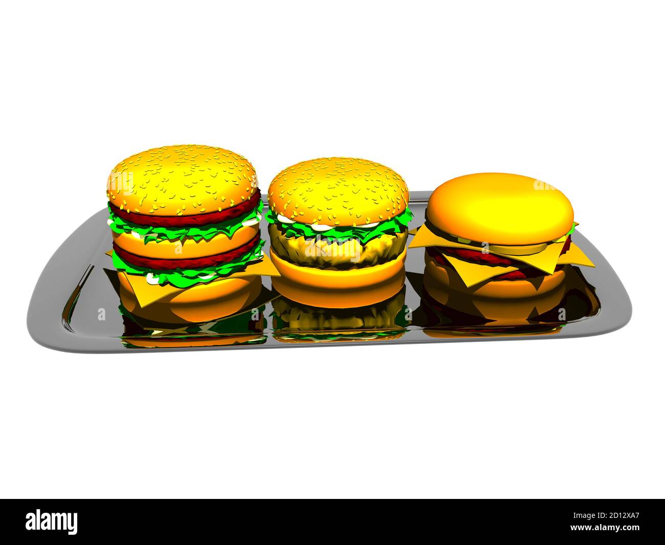 silver tray with hamburgers Stock Photo - Alamy