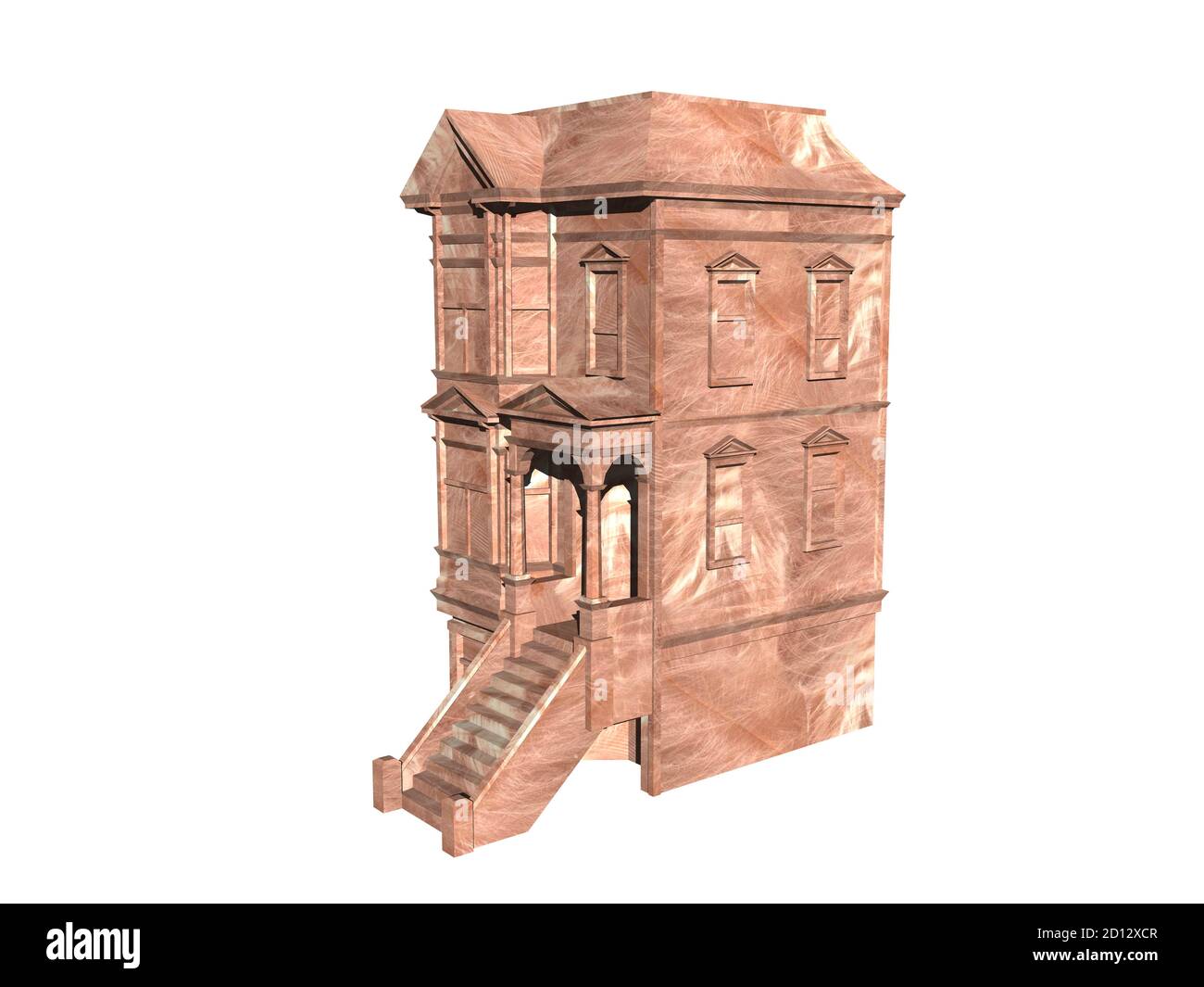 old apartment building with stairs as cartoon Stock Photo - Alamy