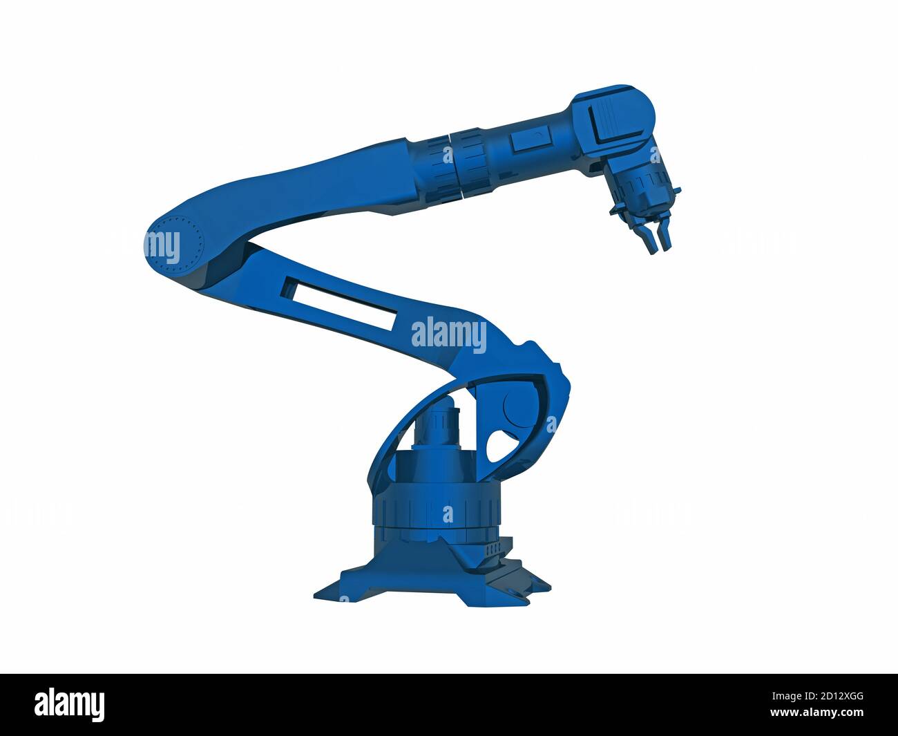 blue industrial robot with gripper arm Stock Photo - Alamy