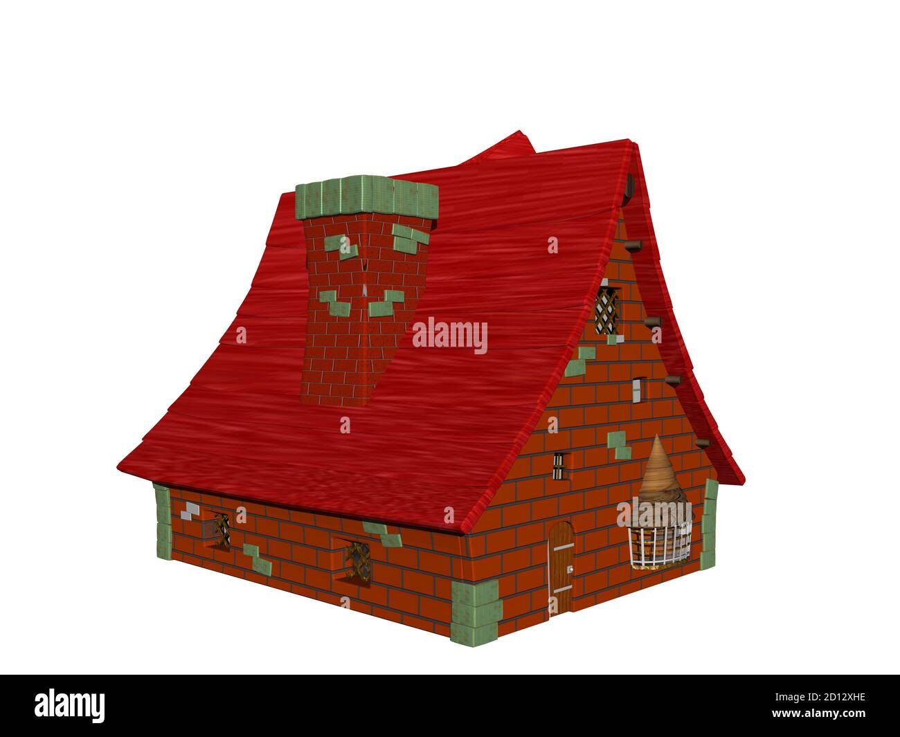 Cartoon house facade red Cut Out Stock Images & Pictures - Alamy