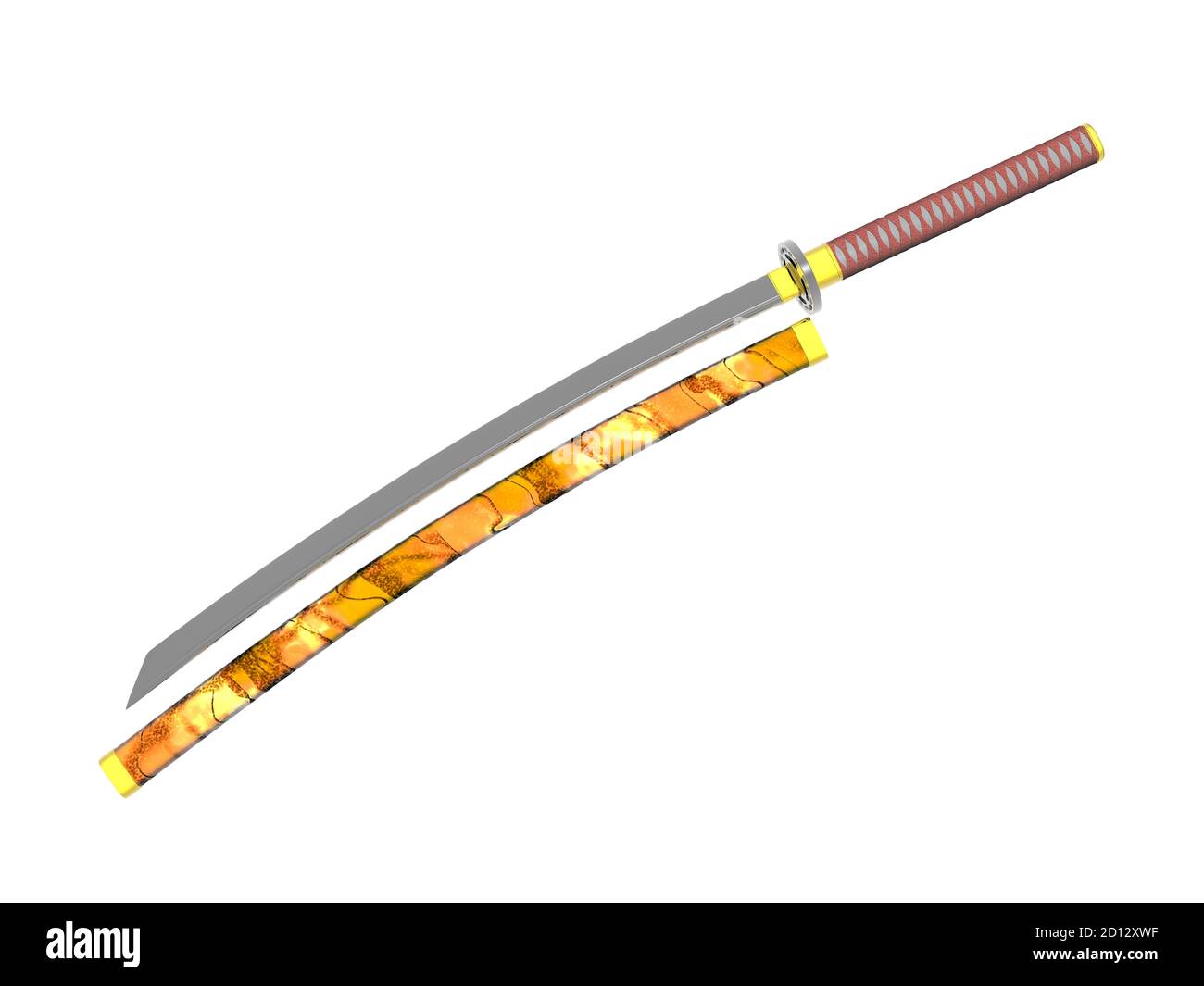 Japanese samurai sword with scabbard Stock Photo - Alamy