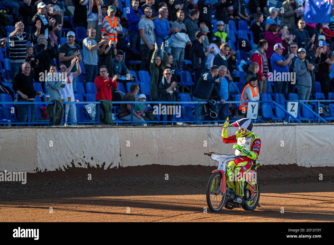 Vaclav Milik, motorcycle speedway rider from Czech Republic, reacts ...