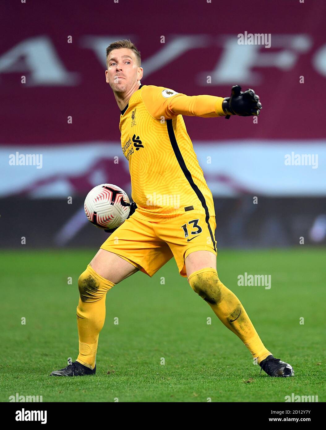 Liverpool goalkeeper Adrian during the Premier League match at Villa ...