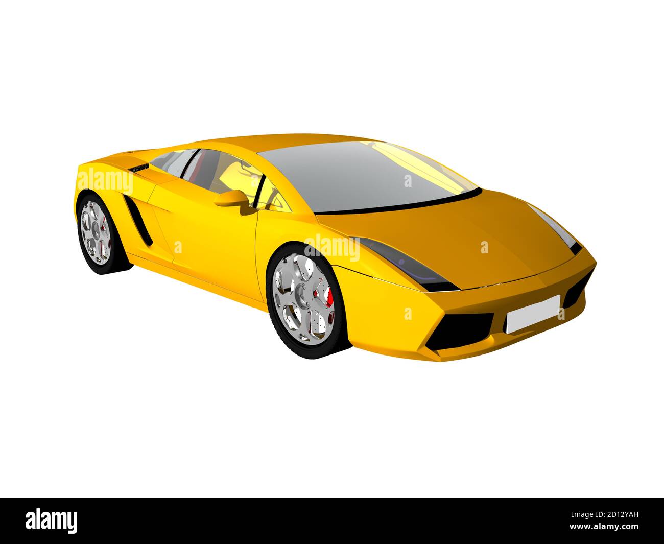 yellow modern sports car with a powerful engine Stock Photo - Alamy