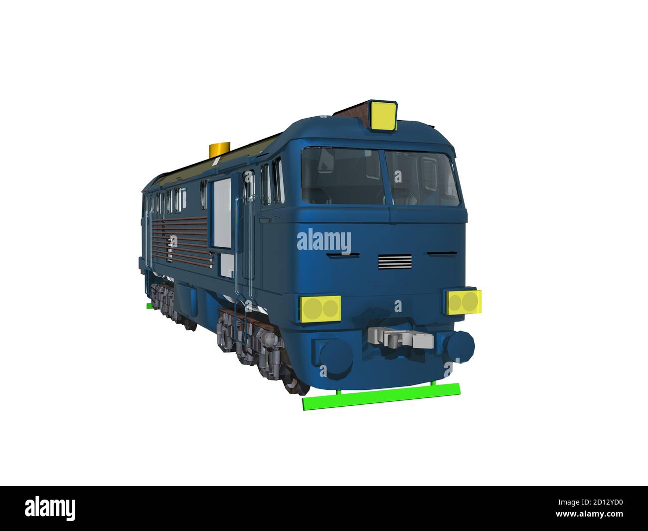 blue steel diesel locomotive as a tractor Stock Photo - Alamy