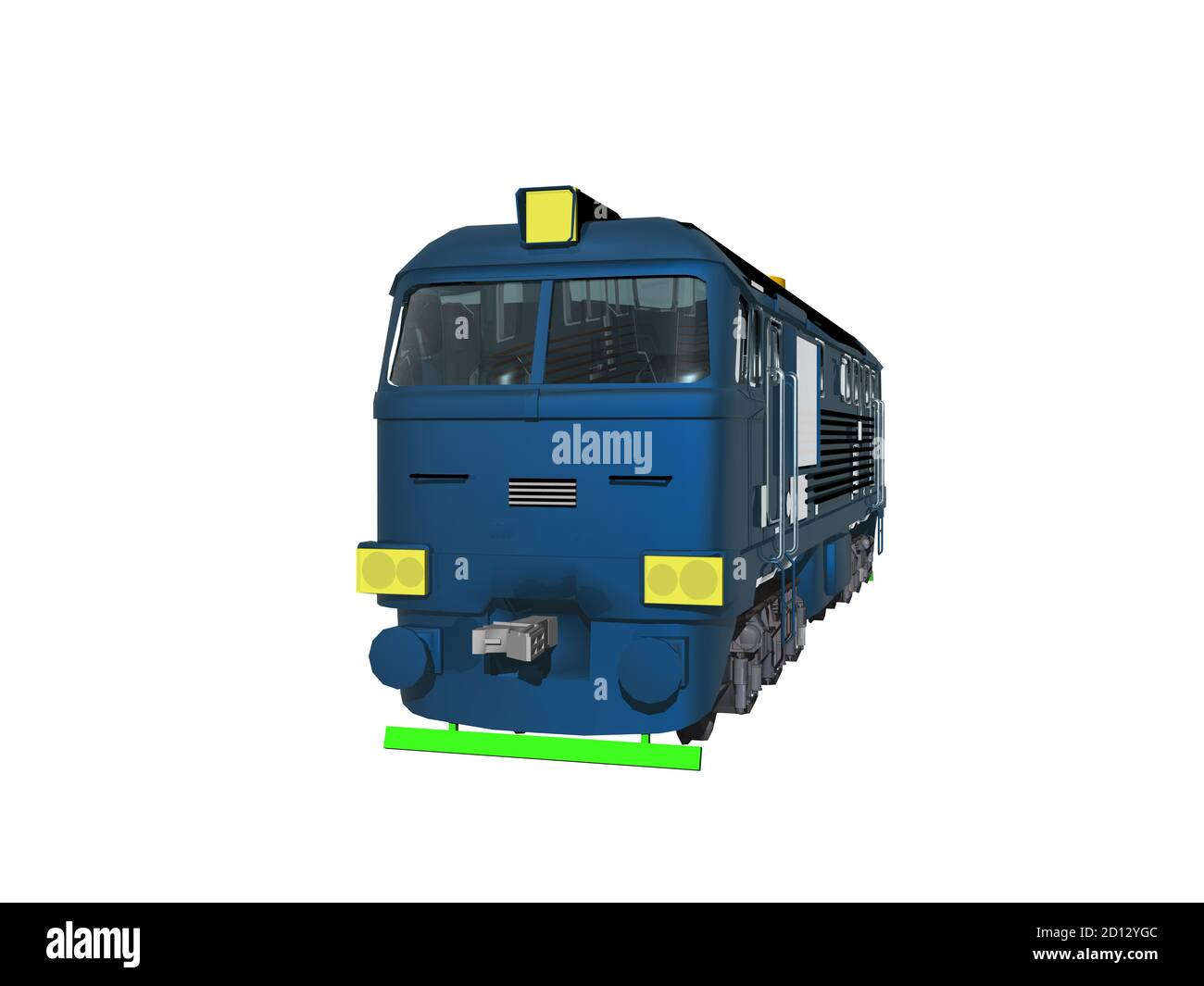 blue steel diesel locomotive as a tractor Stock Photo - Alamy