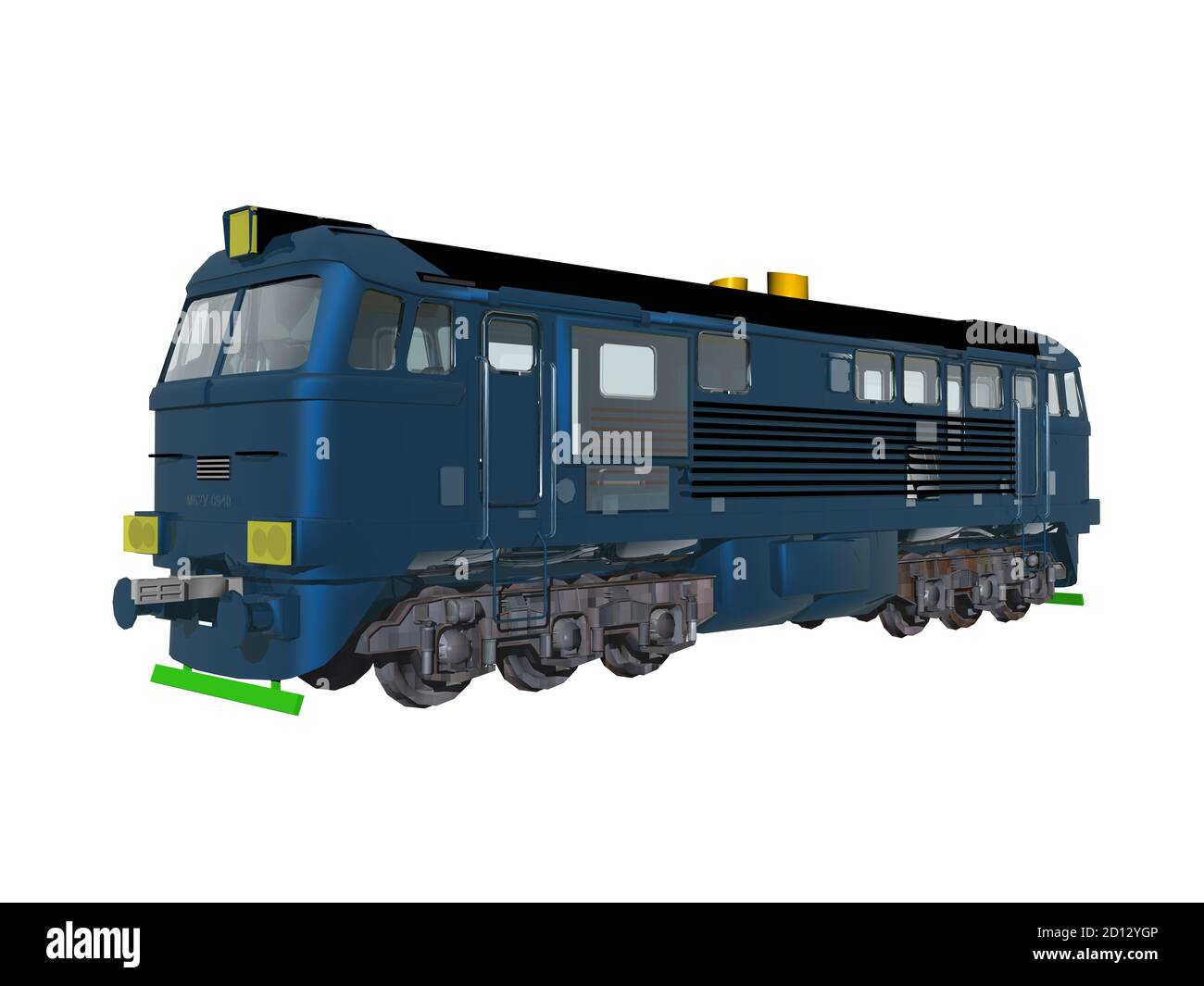 blue steel diesel locomotive as a tractor Stock Photo - Alamy