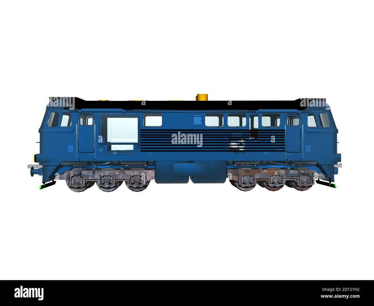 blue steel diesel locomotive as a tractor Stock Photo - Alamy