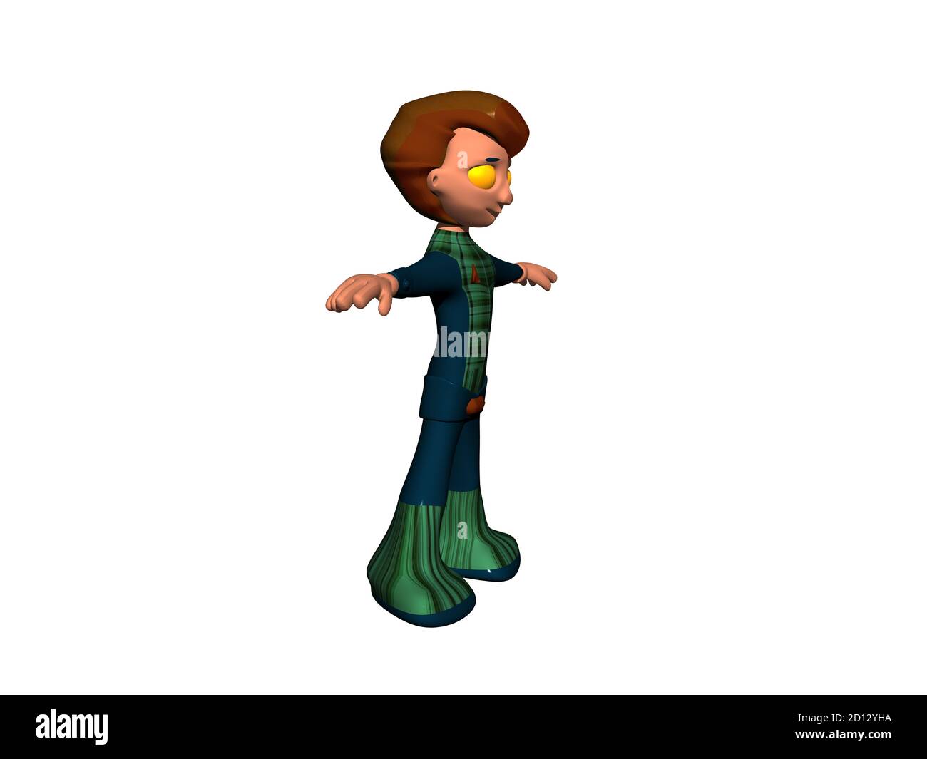 cartoon boy with green suit and quiff Stock Photo - Alamy