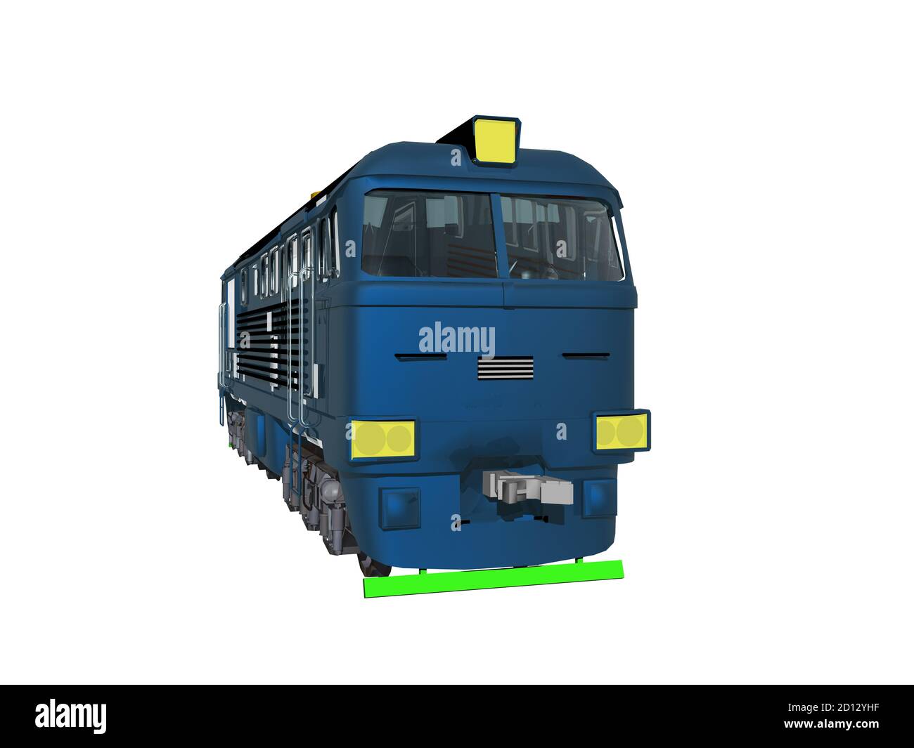 blue steel diesel locomotive as a tractor Stock Photo - Alamy
