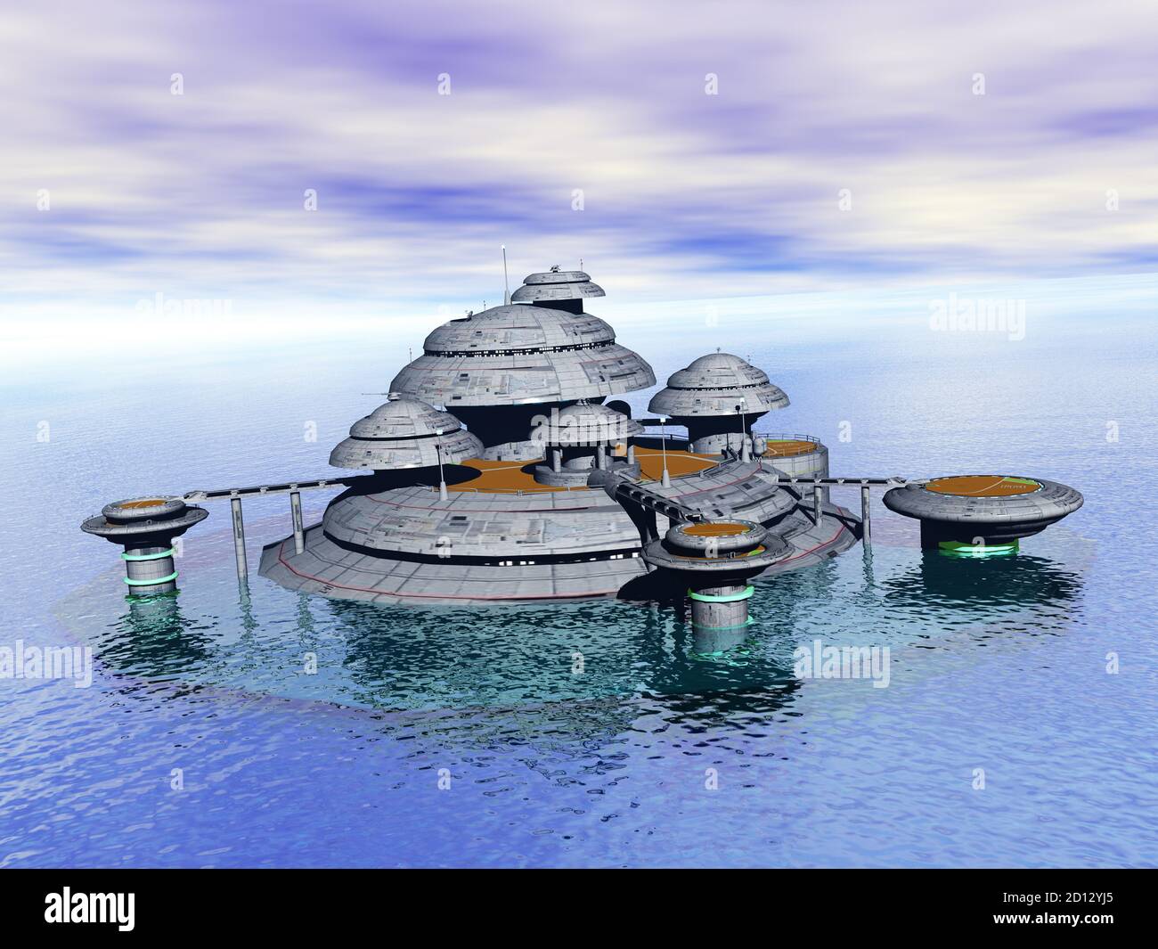 futuristic station in the distance Stock Photo - Alamy