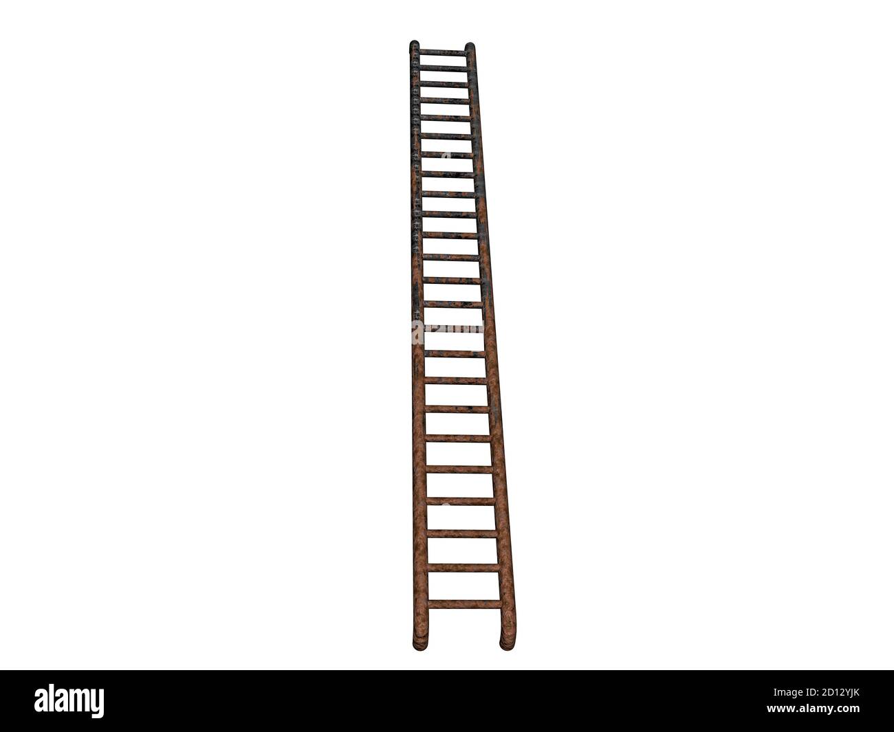 long wooden ladder with rungs Stock Photo - Alamy