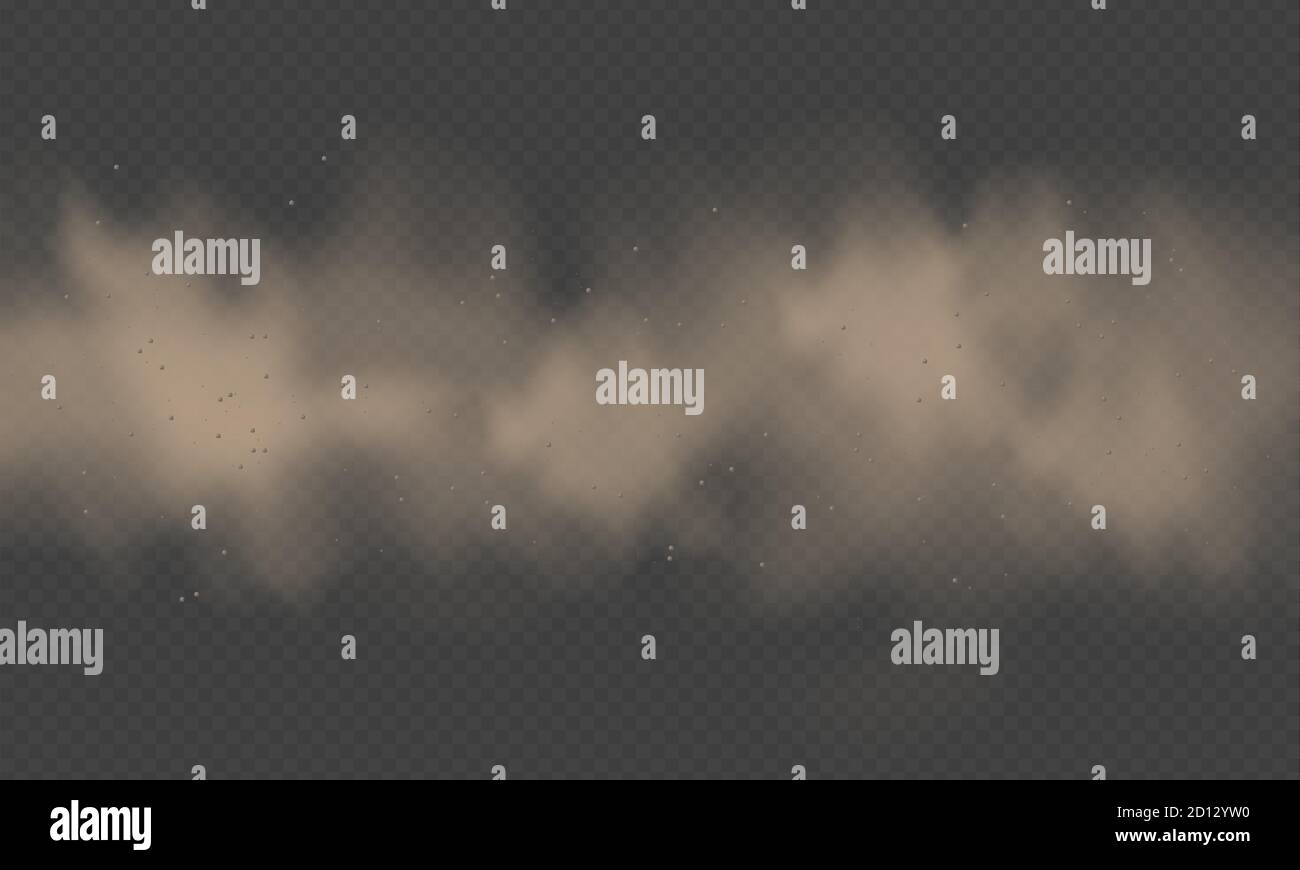 Dust cloud, sand storm, powder spray on transparent background. Desert ...