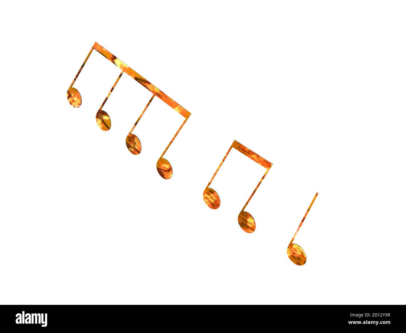 golden music notes float around Stock Photo - Alamy