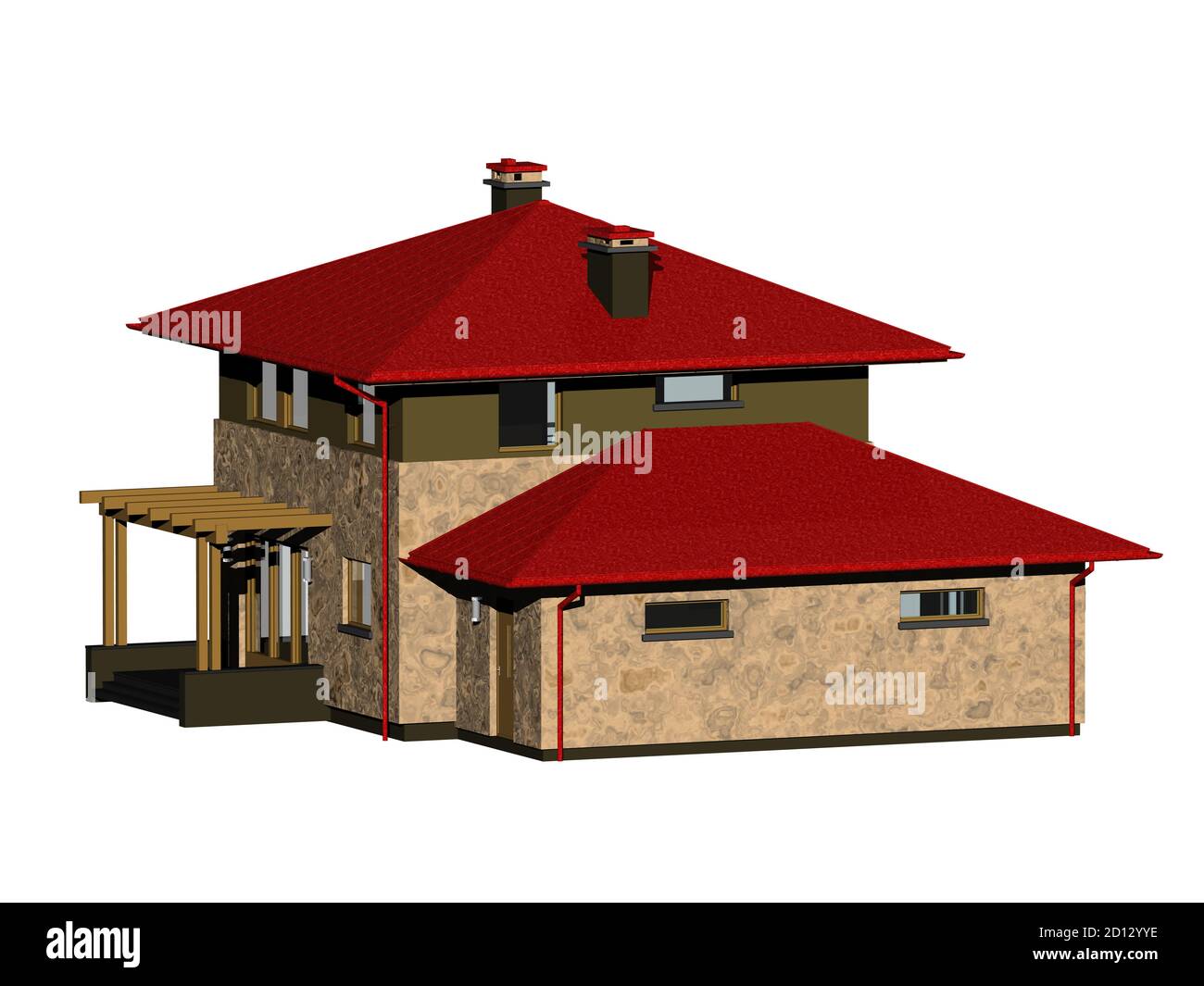 Modern Red Roof House