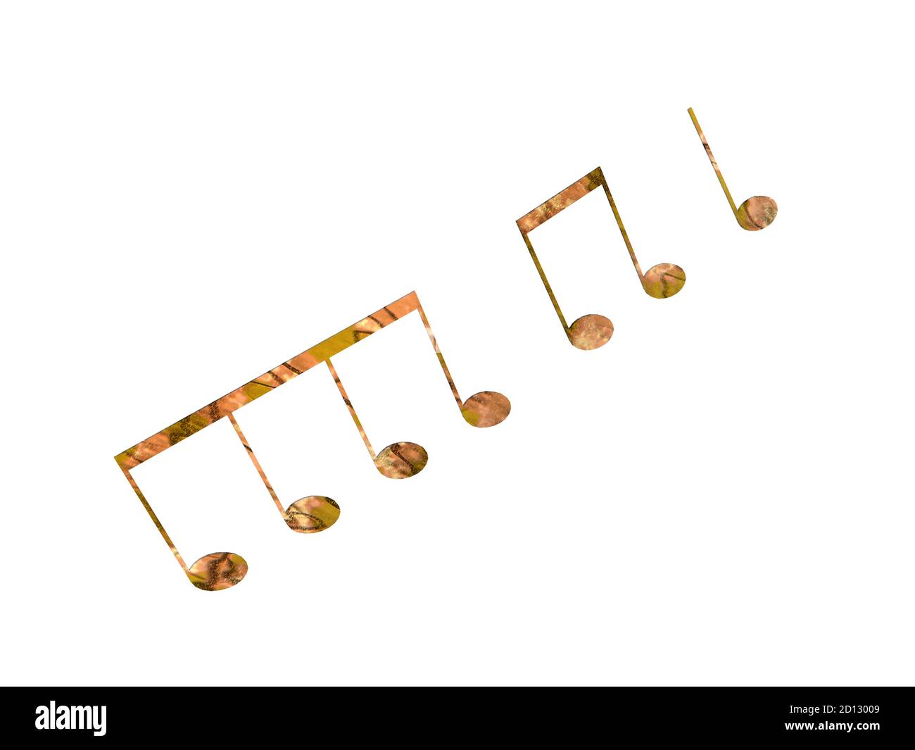golden music notes float around Stock Photo - Alamy