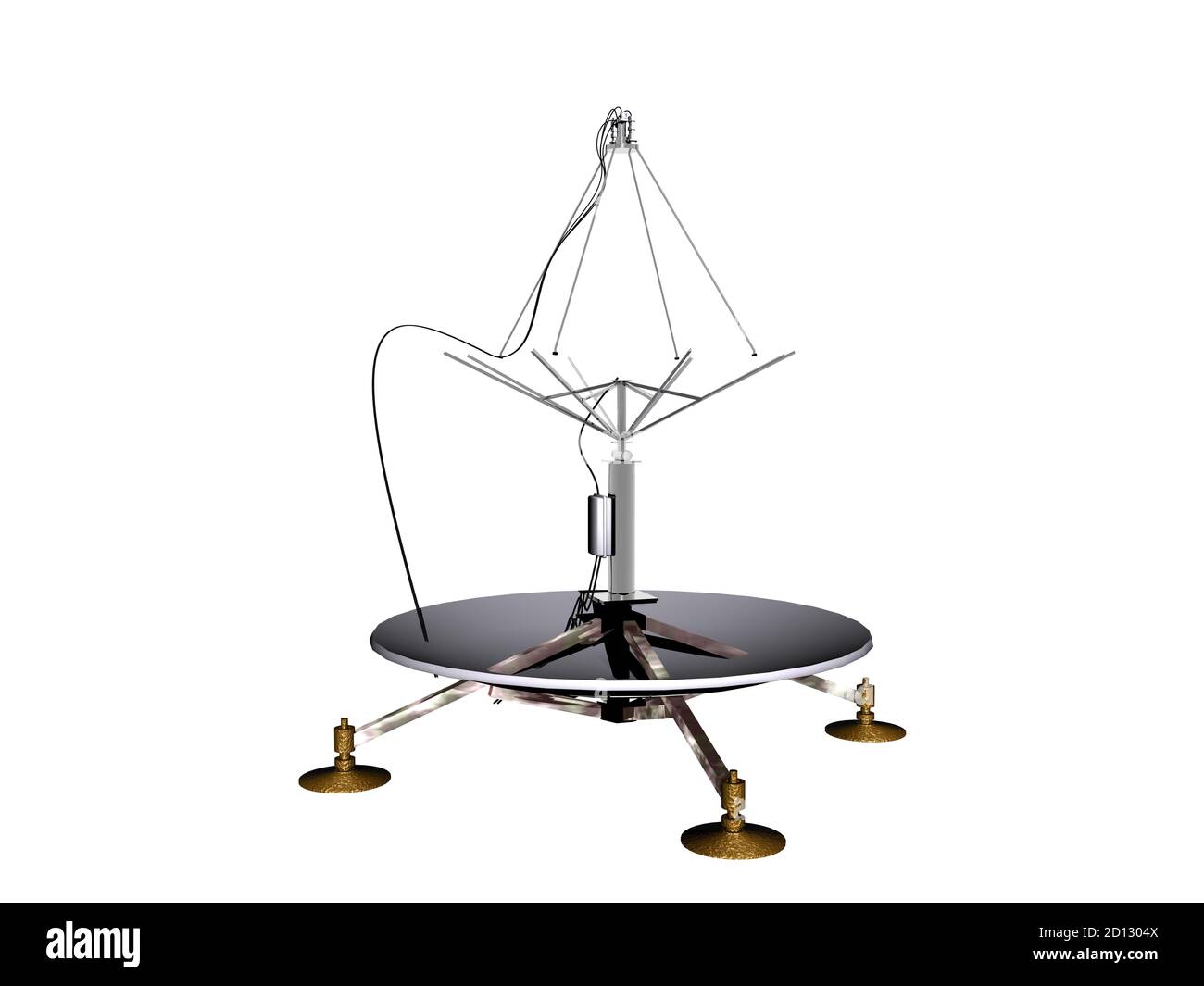 metallic dish antenna with cables and receiver Stock Photo - Alamy