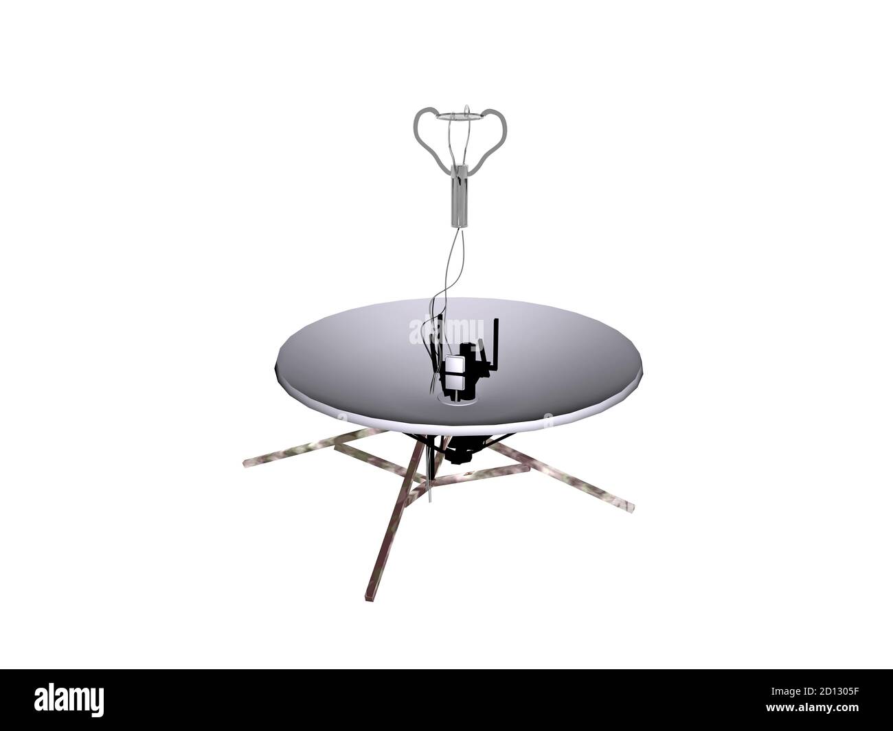metallic dish antenna with cables and receiver Stock Photo - Alamy