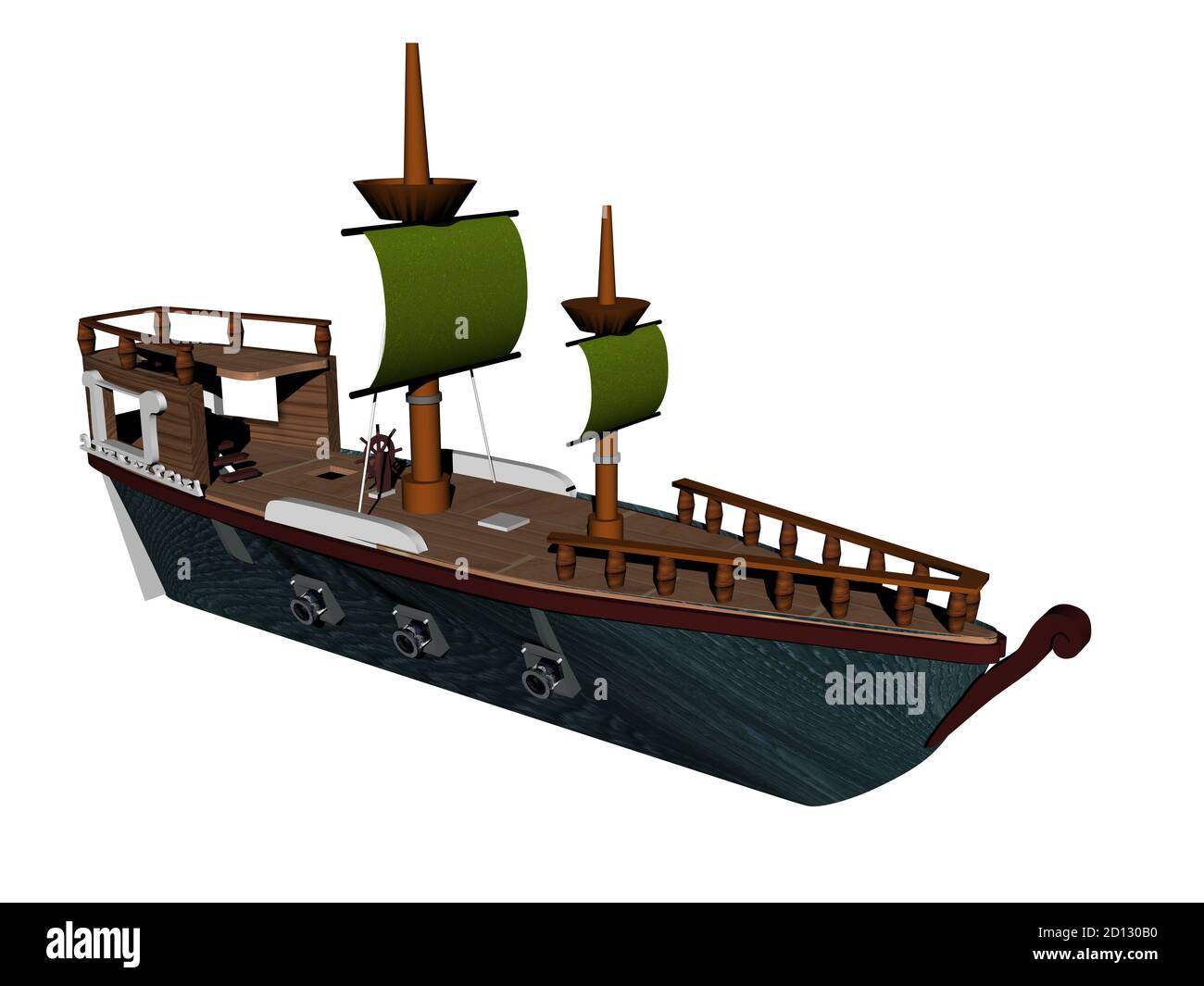 large antique wooden sailing ship Stock Photo - Alamy