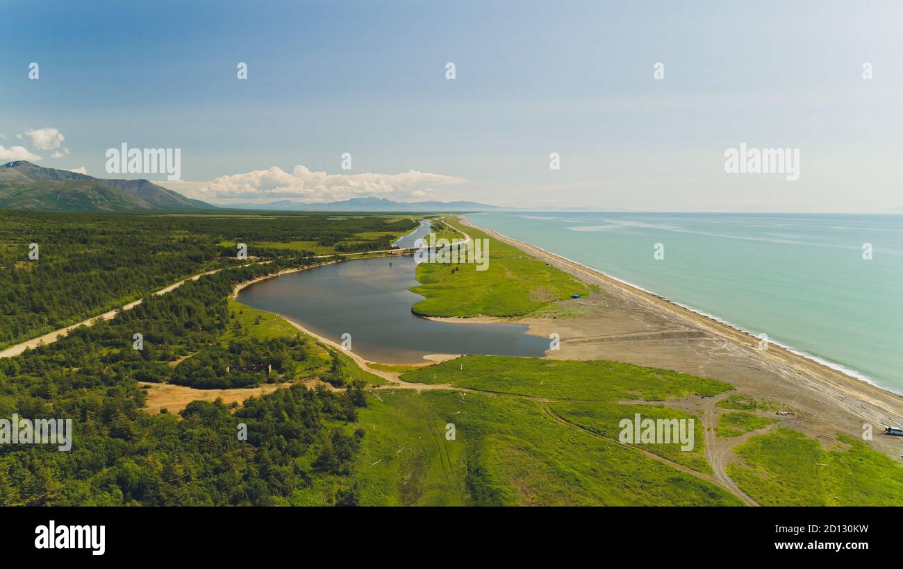 the beach of the sea of Okhotsk Stock Photo - Alamy