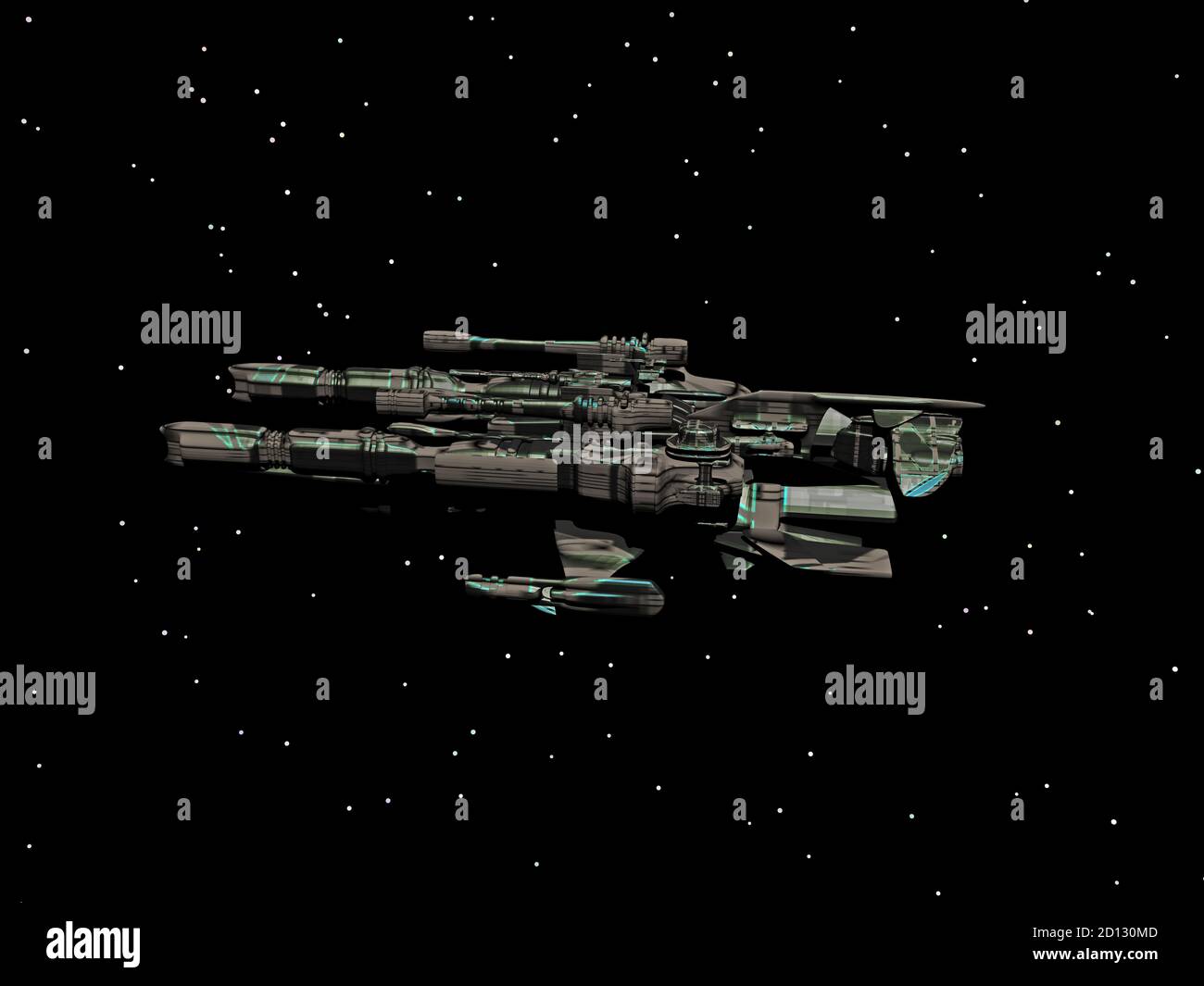 futuristic aircraft in space Stock Photo - Alamy