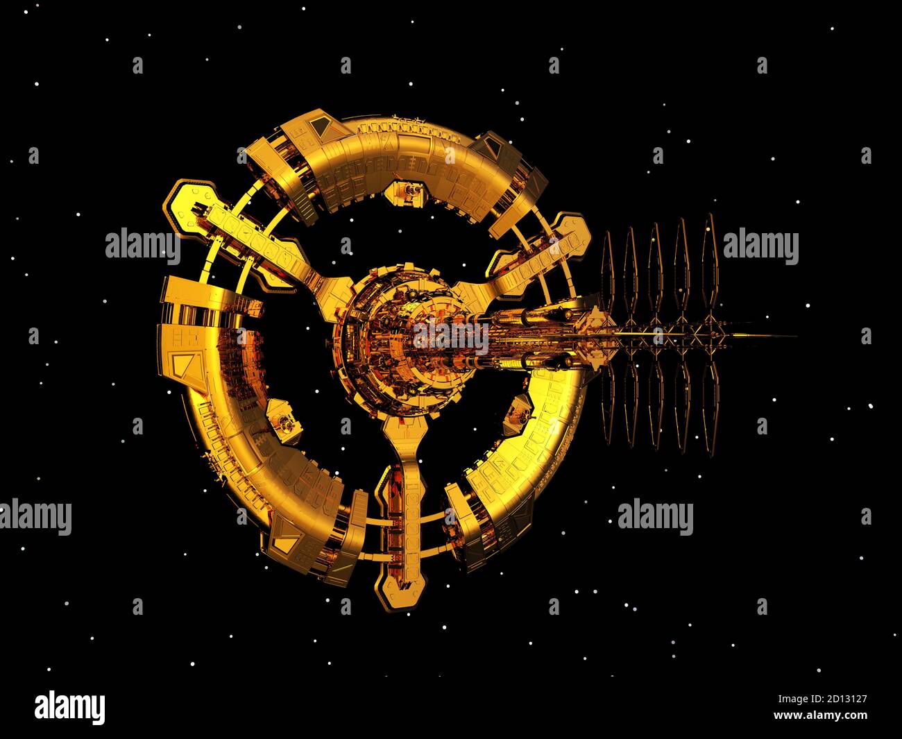 circular space station in space Stock Photo - Alamy