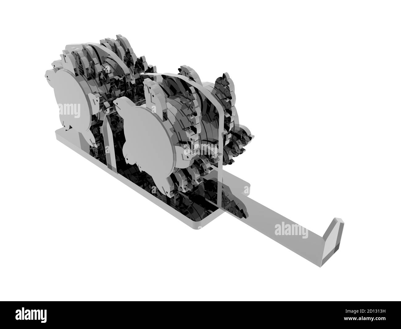 shiny silver metallic gears in the gearbox Stock Photo - Alamy