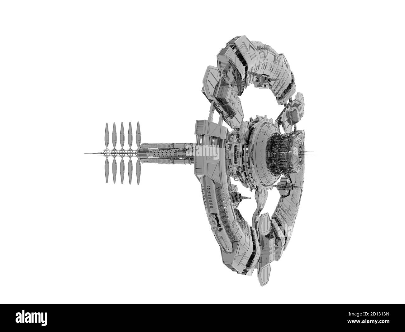 circular space station in space Stock Photo - Alamy
