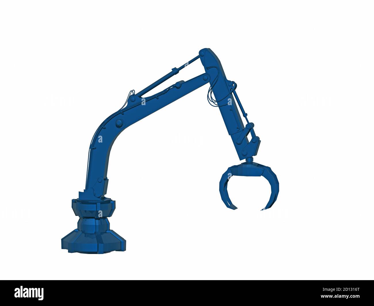 blue industrial robot with long gripper arm Stock Photo - Alamy