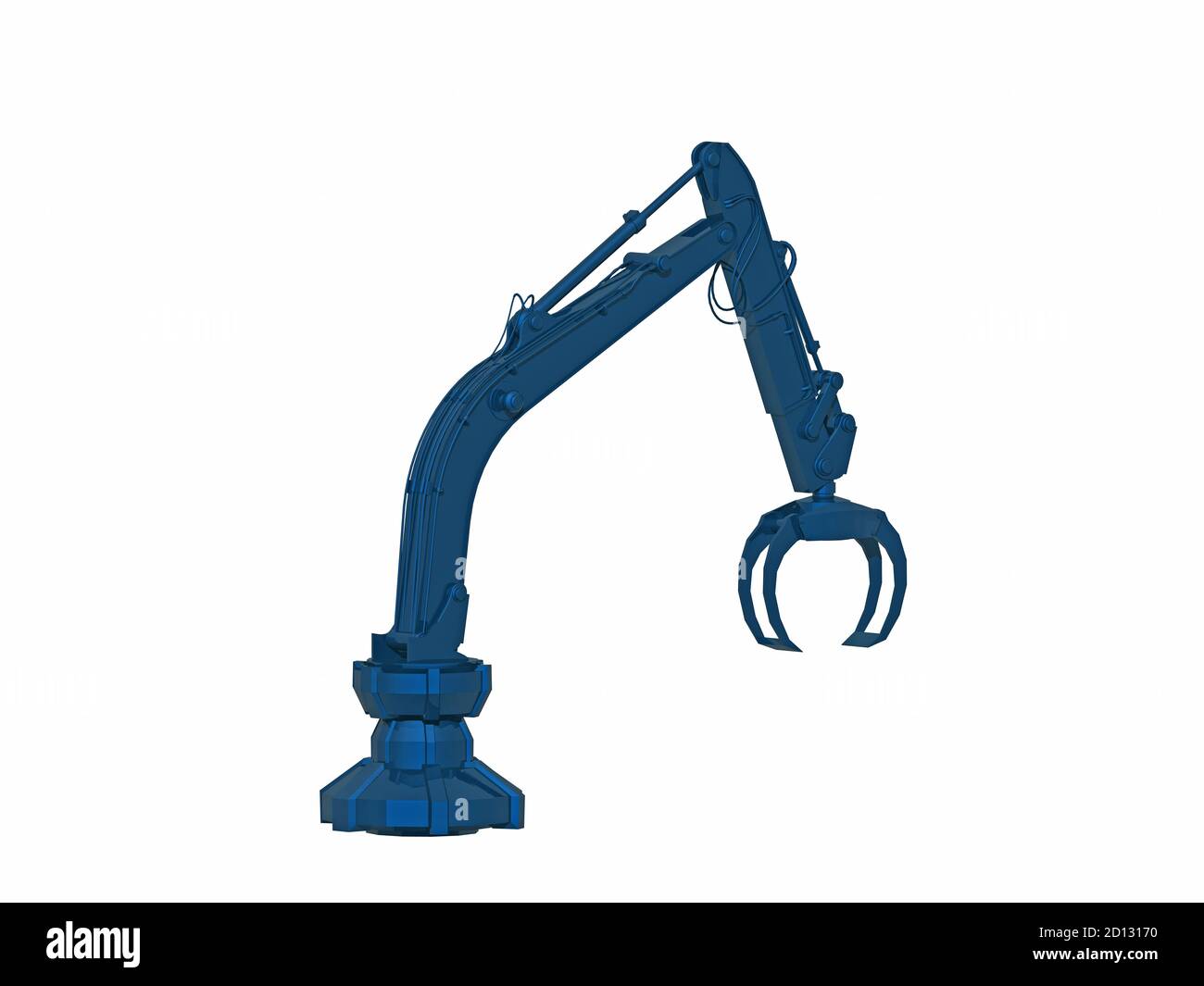 blue industrial robot with long gripper arm Stock Photo - Alamy
