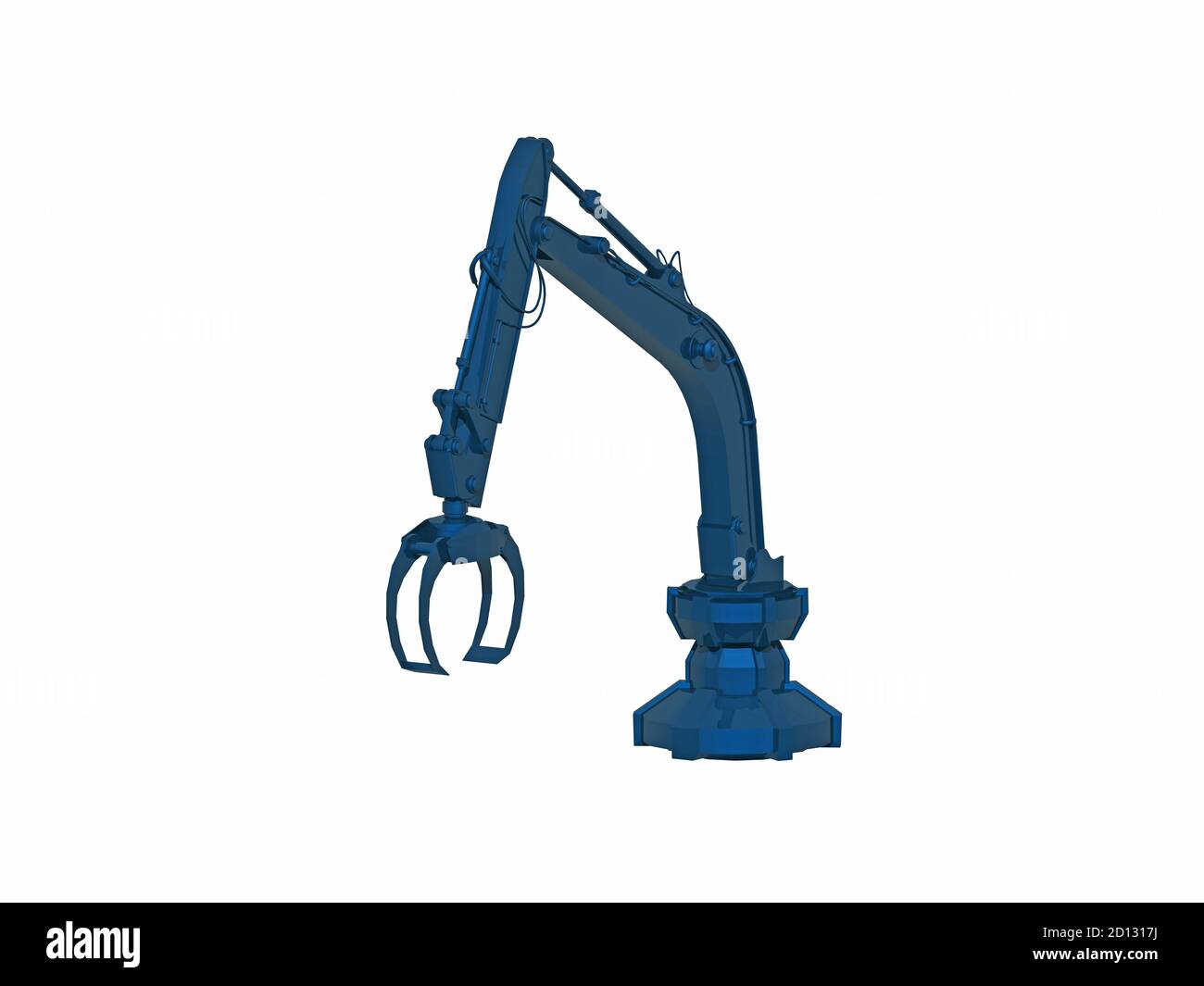 blue industrial robot with long gripper arm Stock Photo - Alamy