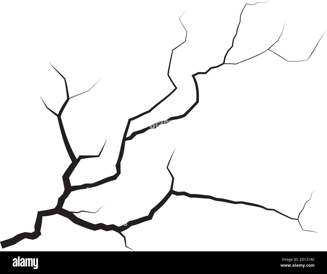 Ground cracks. Earthquake and ground cracks, hole effect, craquelure ...