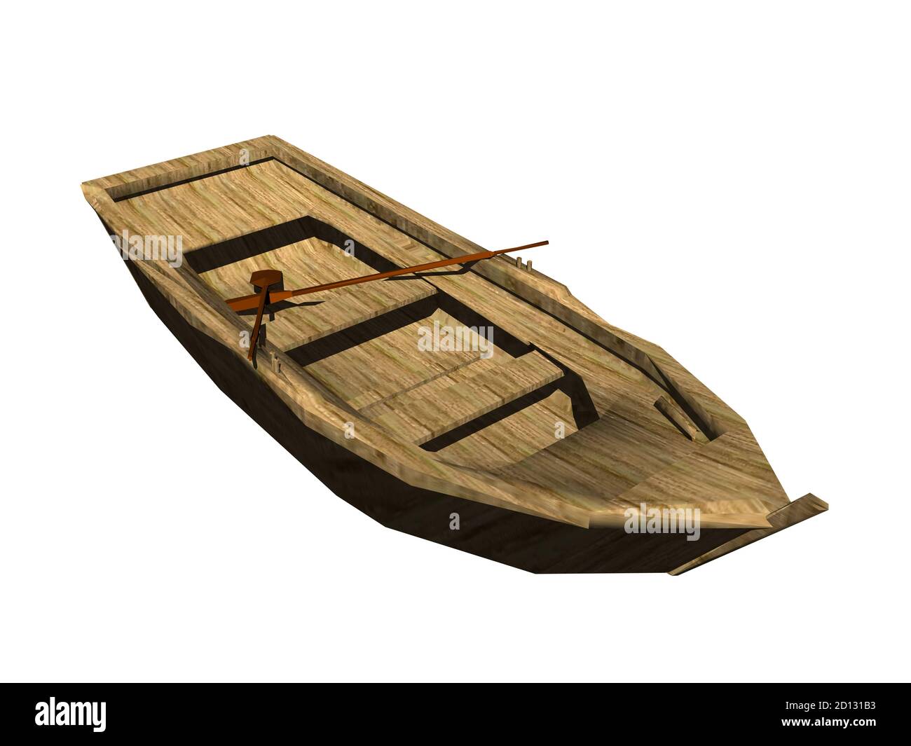 old wooden rowboat at the berth Stock Photo - Alamy