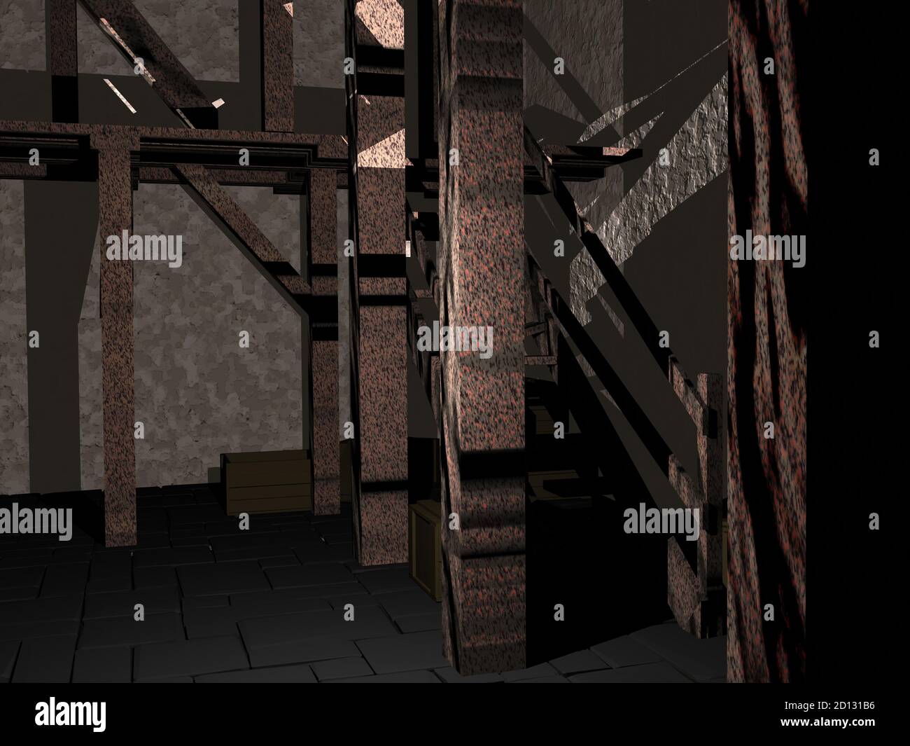 old factory building with steel structure Stock Photo - Alamy