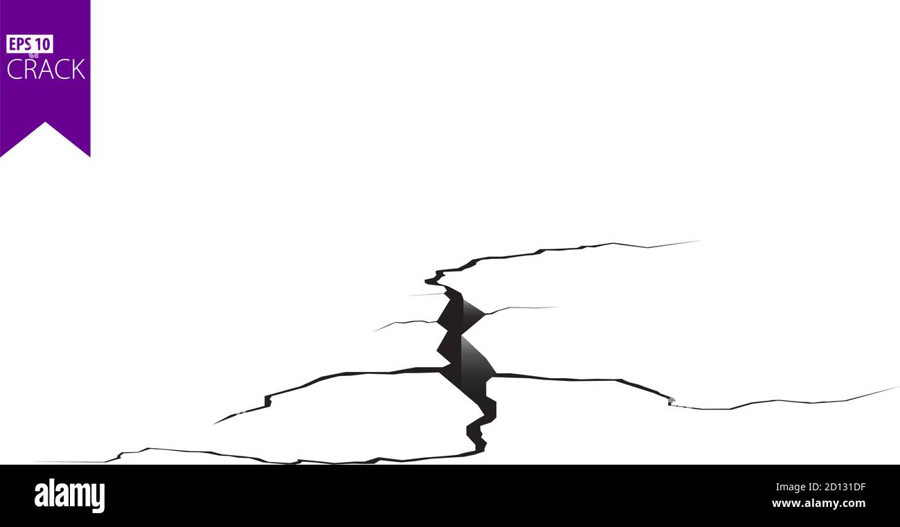 Ground cracks. Earthquake and ground cracks, hole effect, craquelure ...