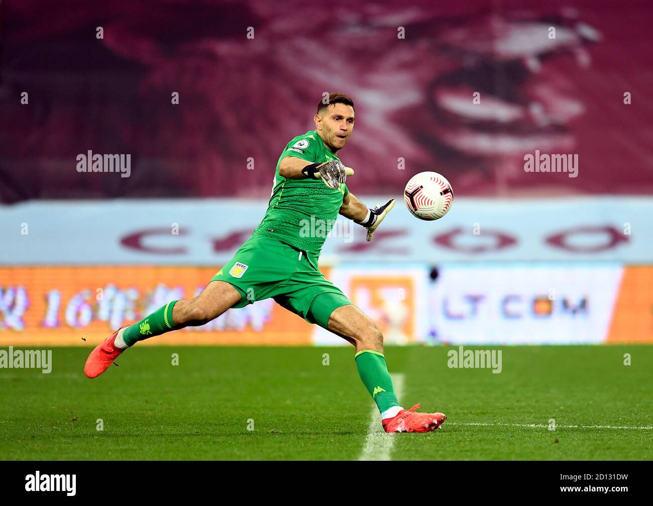 Aston Villa goalkeeper Emiliano Martinez during the Premier League ...