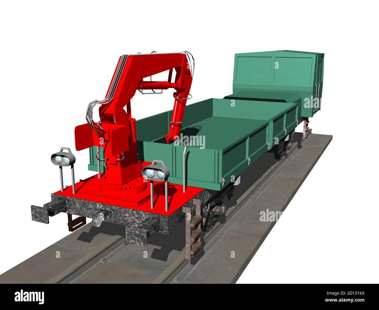 green rail vehicle for track repair Stock Photo - Alamy